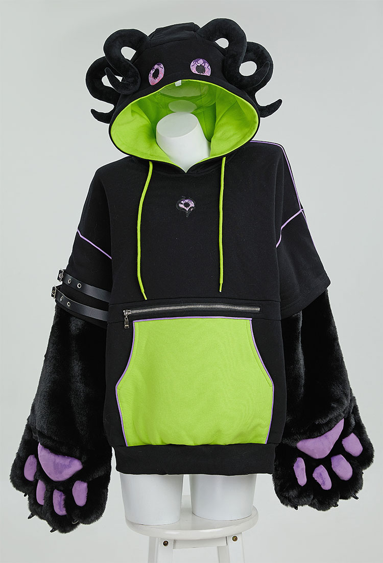 Micotaku Cthulhu Kitten Paw Hoodie Octopus Foot Hooded Sweatshirt