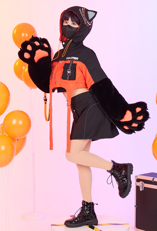 Cyberpunk Cat Jacket – Style Clothing | Orange Mortorcycle Furry Suit ...