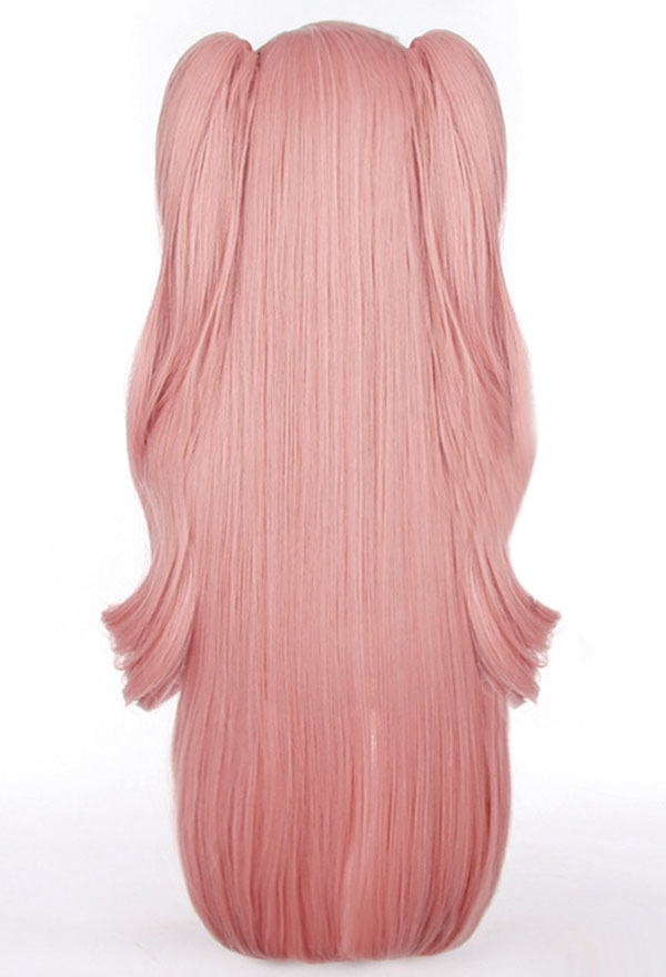 Pink Pigtail Wig - Halloween Wigs | Synthetic Long Wig with Bangs In Stock
